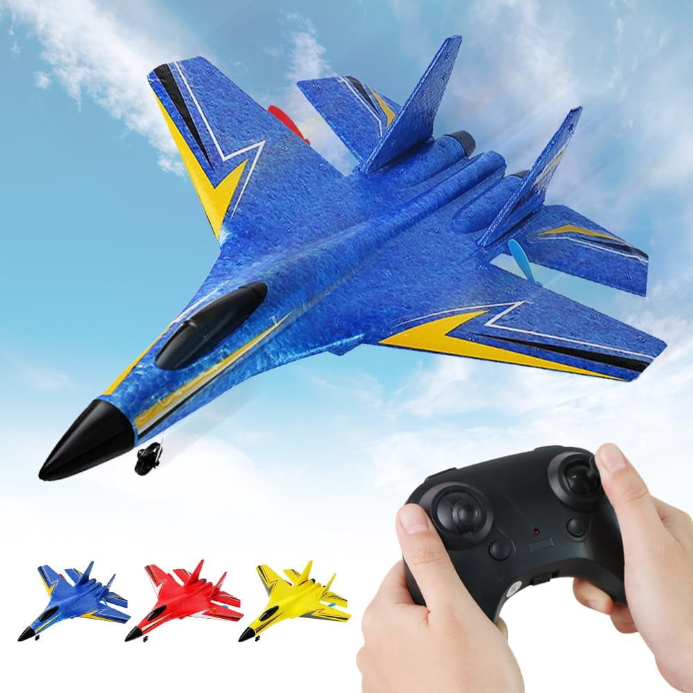 Remote Control Airplane Toy for Kids, Gravity Glider Foam RC Fighter ...