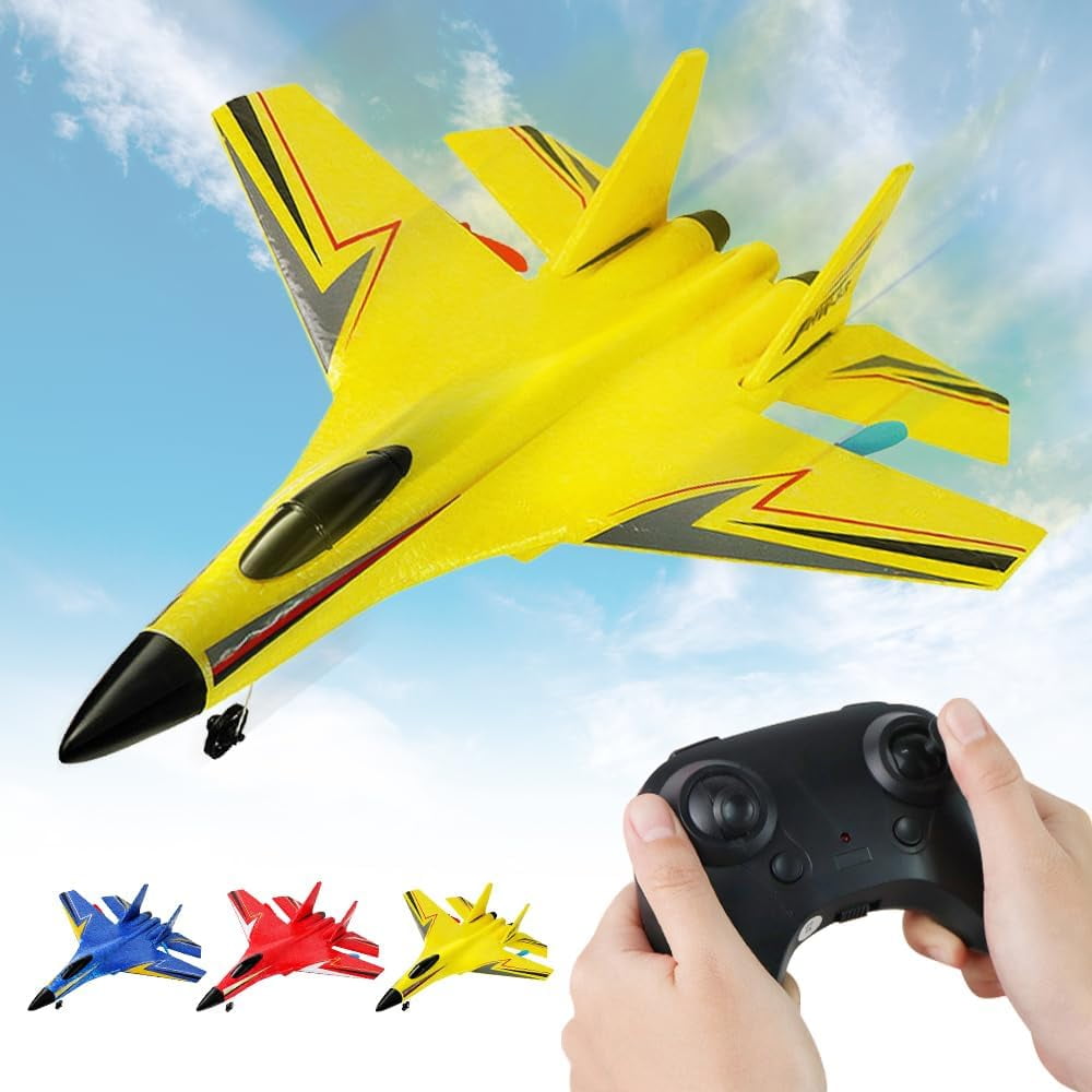 Remote Control Airplane Toy for Kids, Gravity Glider Foam RC Fighter ...