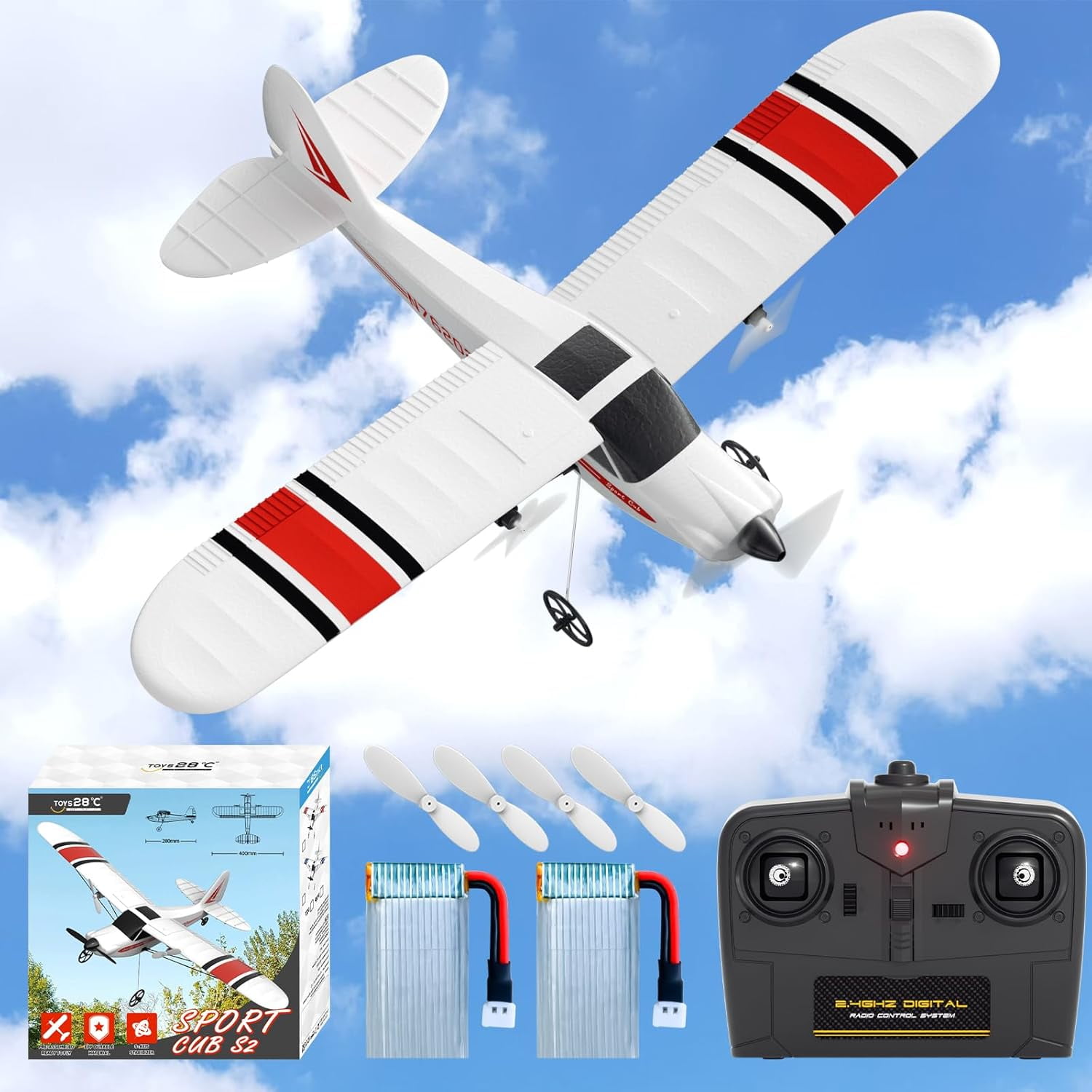 That Can Fly DEERC RC Plane 3 Channel BF-109 Fighter Toys,2 Remote ...