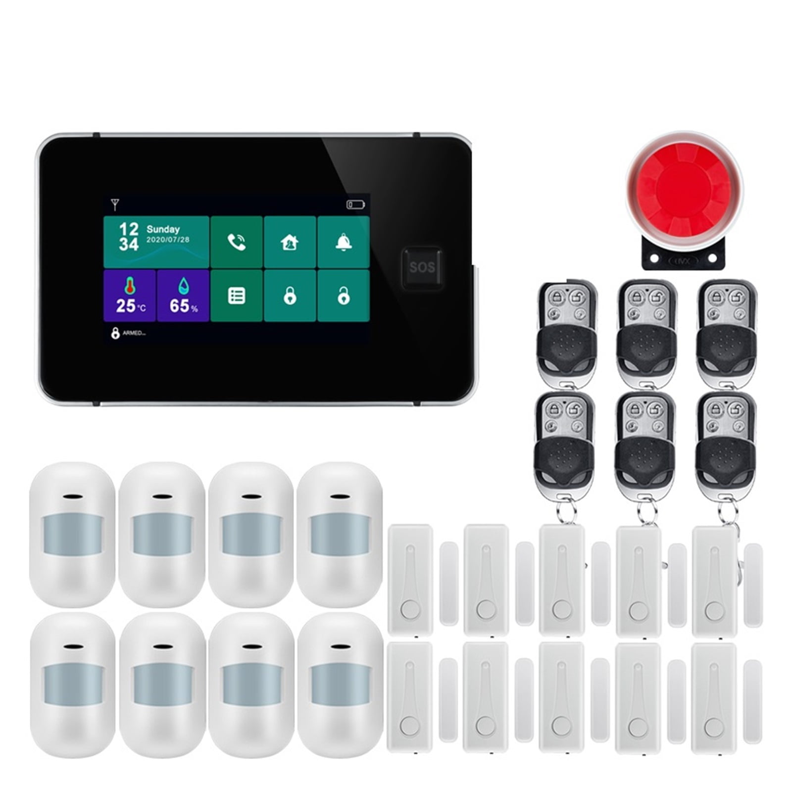 Remote Control Alarm Panel Switchable Language Wireless Home Security ...