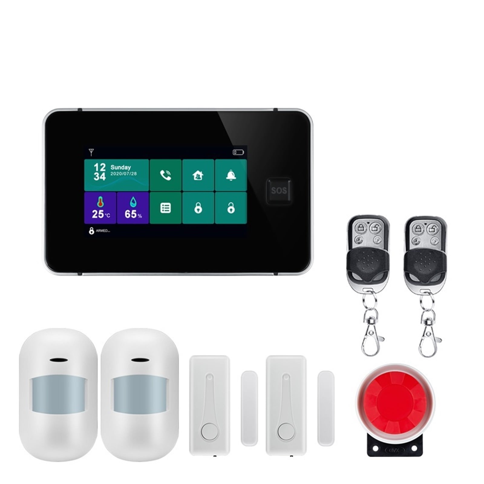 Remote Control Alarm Panel Switchable Language Wireless Home Security GSM Alarm System RFID Card ...