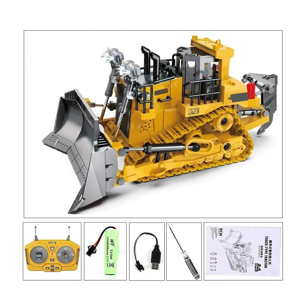Remote Control Alloy Bulldozer Car Toy Excavator Machine Model for ...