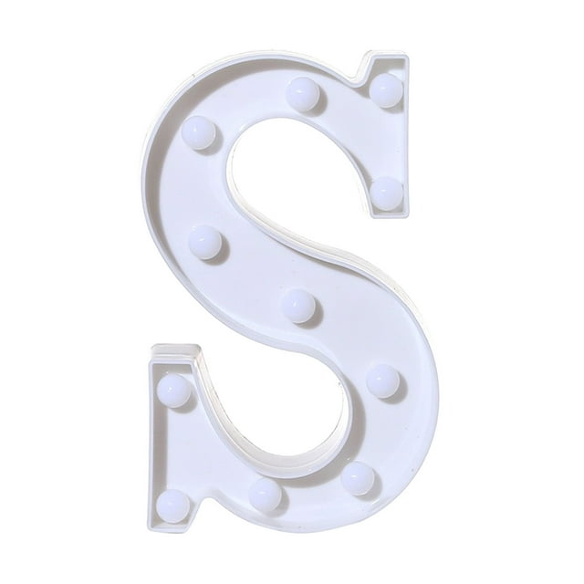 Remote Control Alphabet Letter Lights LED Light Up White Plastic ...
