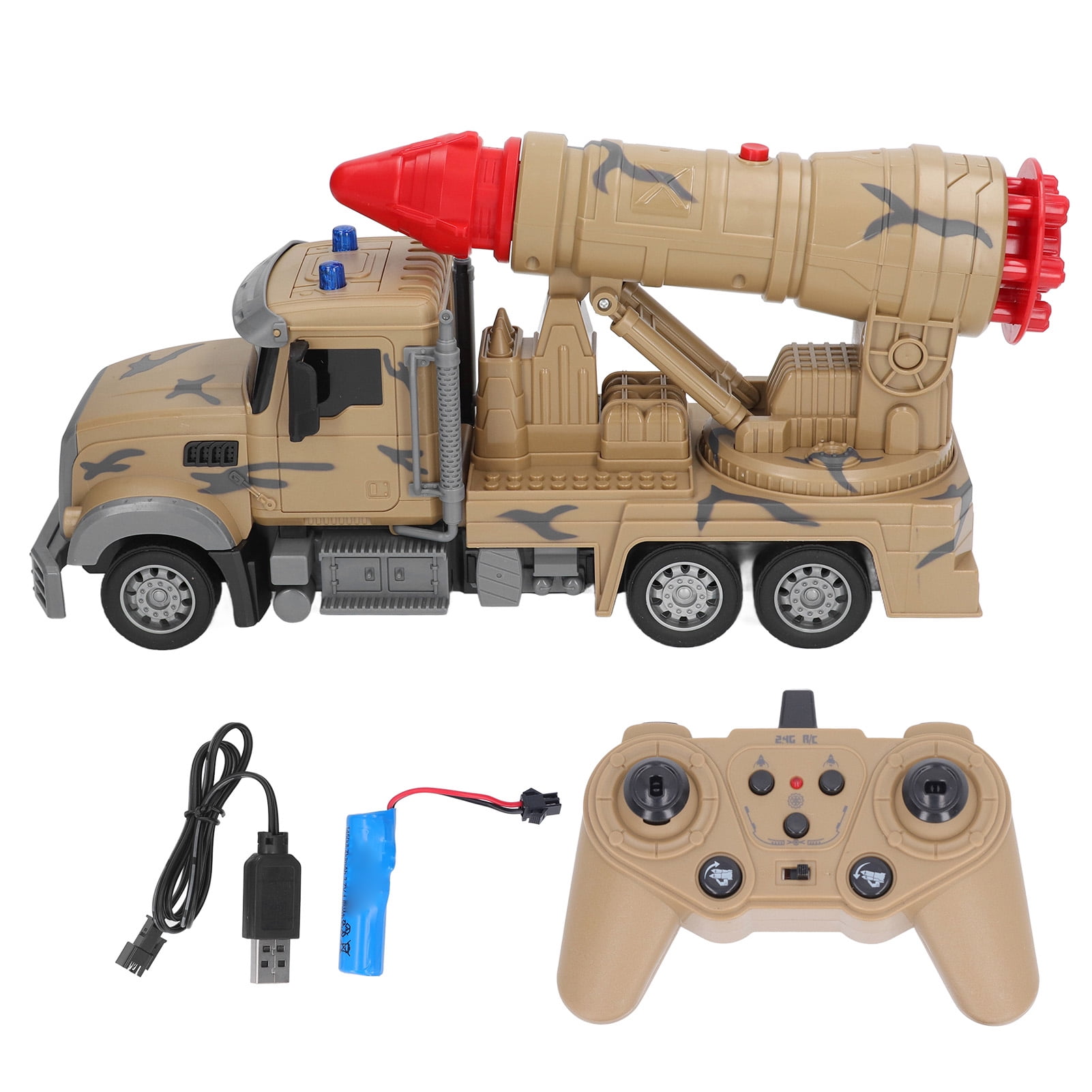 Remote Control Armored Vehicle Toy Sound Light 180 Degree Rotating ...