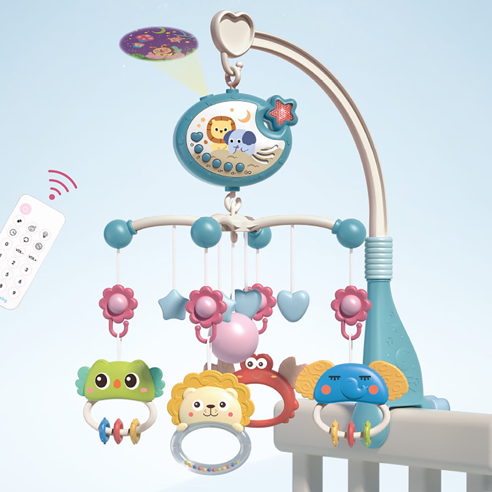 Remote Control Baby Crib Mobile with 400 Ringtones, 360° Rotating ...