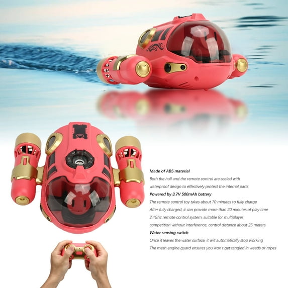 Remote Control Boat With Spray, 2.4Ghz Waterproof RC Submarine For ...