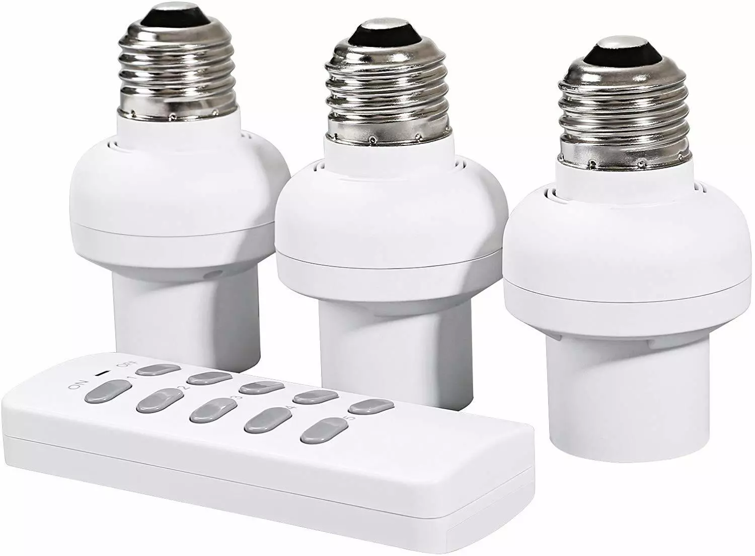 Remote Control Bulb Socket Wireless Light Switch 3 Sockets 1 Remote ...