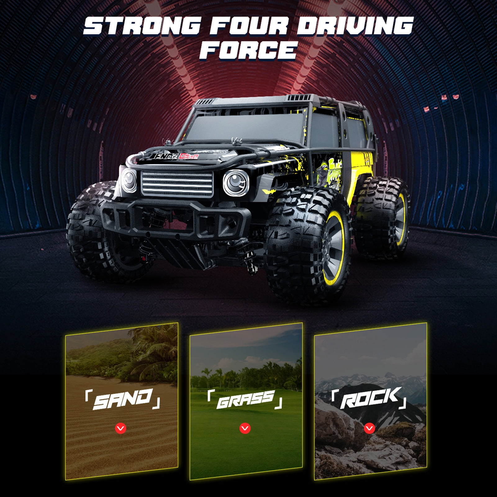 Remote Control Car 1/10 2.4GHz High Speed 65km/h All Terrain Off Road Trucks 4WD Brushless Motor ...