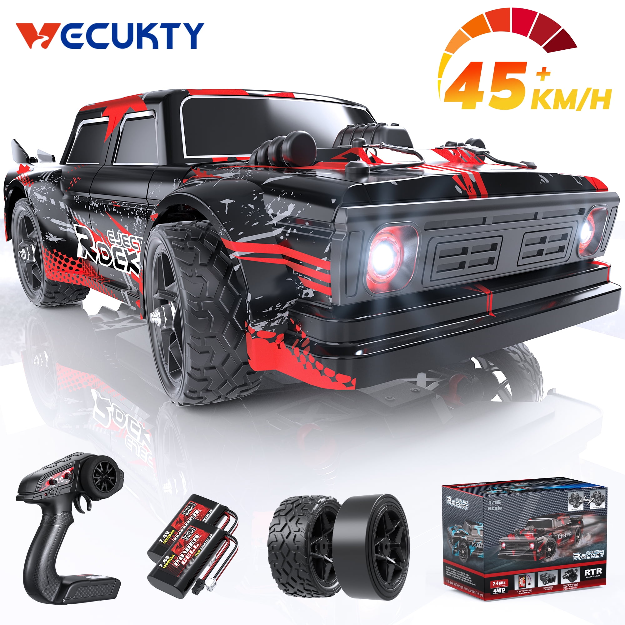 Vecukty 1:16 RC Racing Drifting Car, High Speed Remote Control Car ...