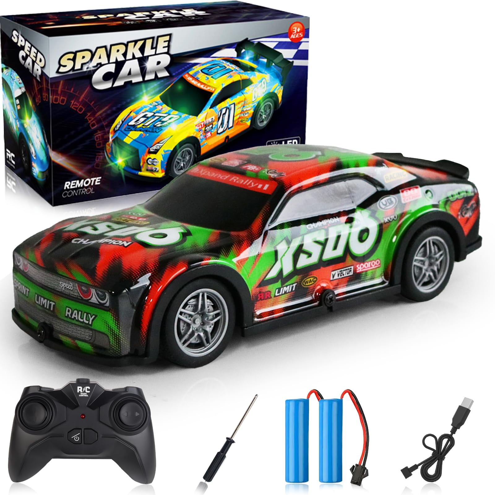 Remote Control Car, 1:22 Scale Light Up RC Car Toys, 2.4GHz 15KM H Off ...