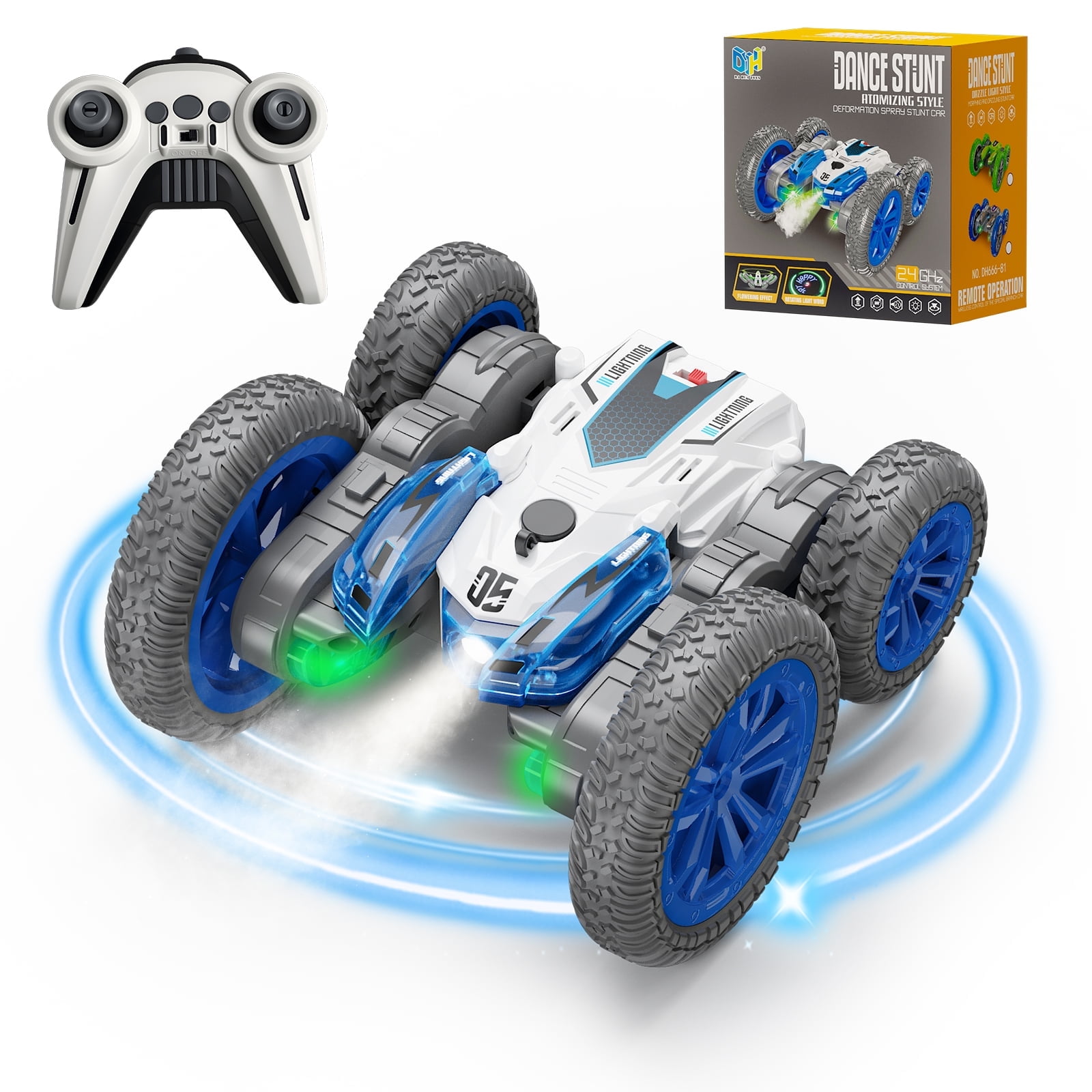 Remote Control Cars, RC Car Stunt with LED Lights, 360° Double-Sided RC ...