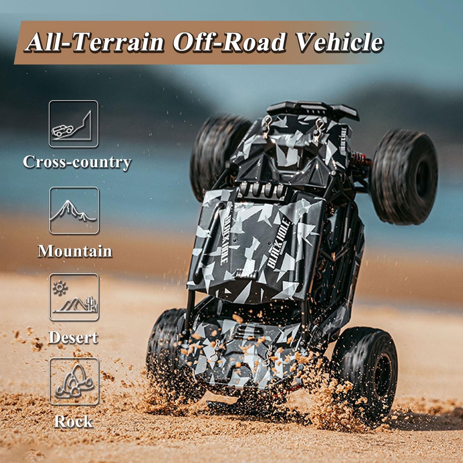 Remote Control Car, 2.4GHz High Speed RC Cars Offroad with Headlights &Headlamps, Toy Car Gift ...