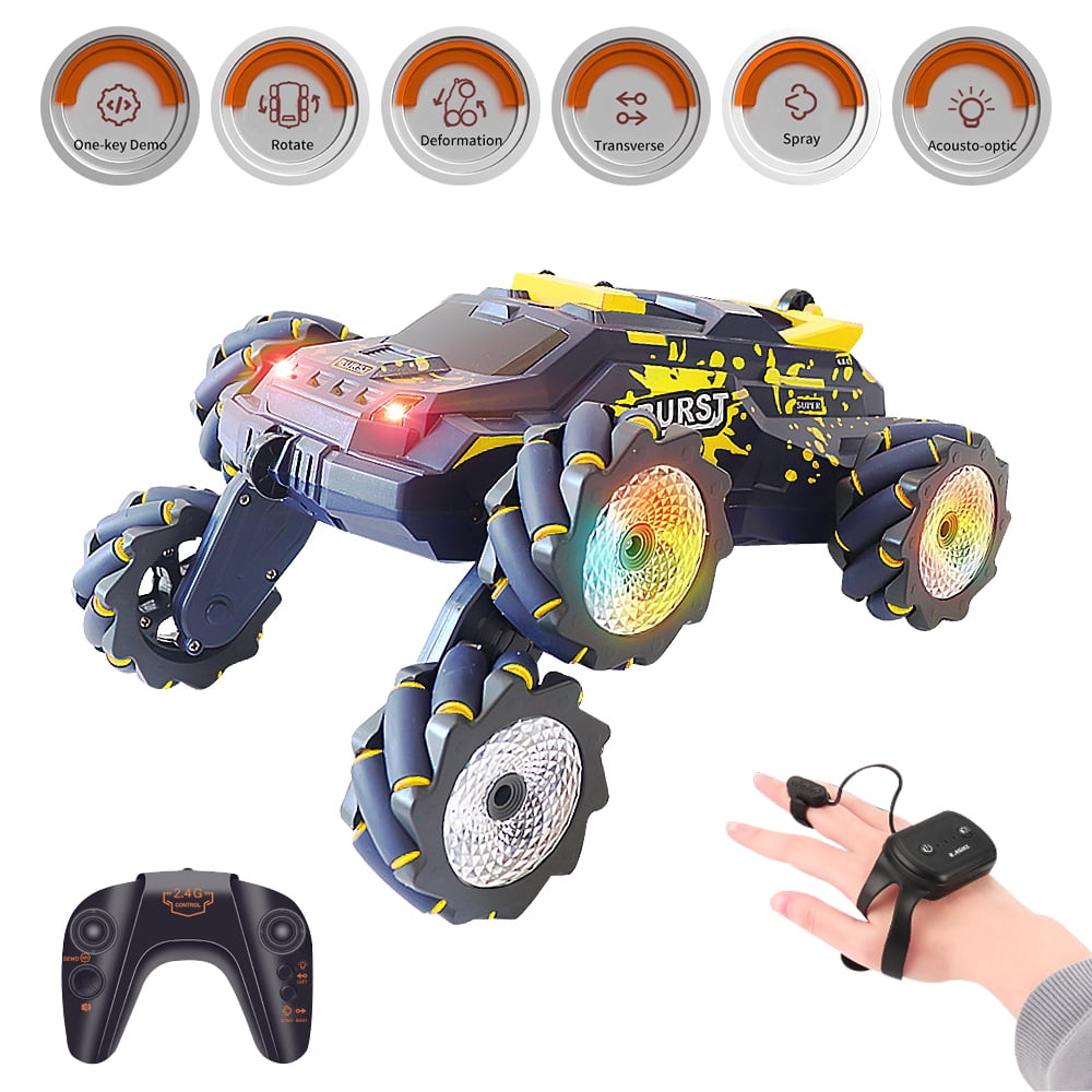Remote Control Car,360°Rotating Gesture Sensing RC Stunt Car,6 Wheels ...