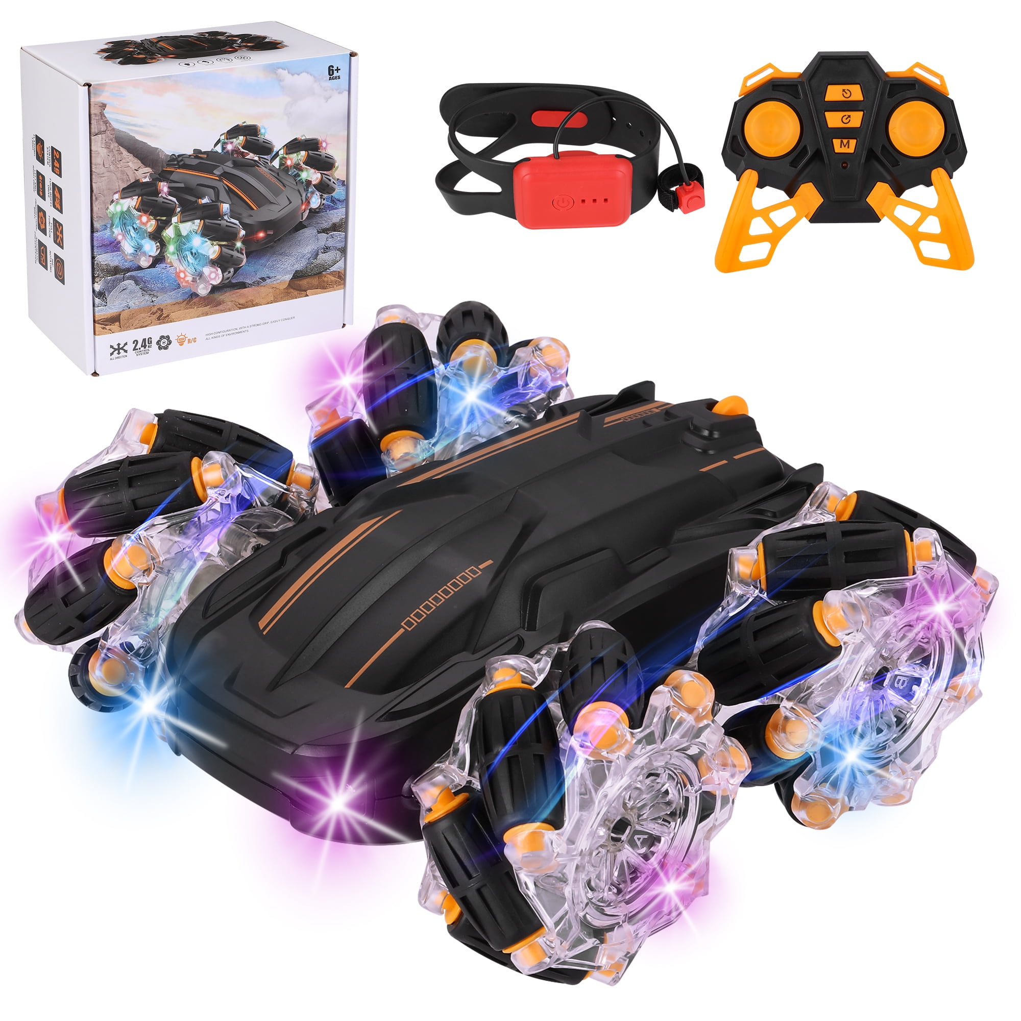 Remote Control Car, 4WD 2.4GHz Rc Stunt Car, Double Sided Rotating Off ...