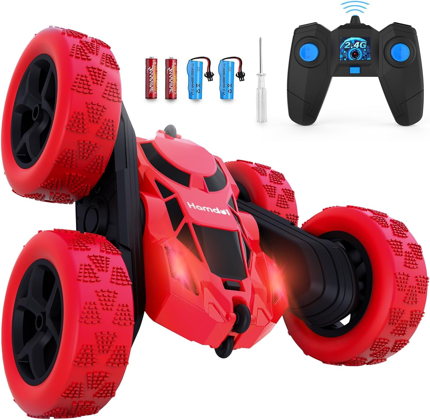 Remote Control Car for 6-12 Year Old Double Sided 360°Rotating 4WD RC Cars with Headlights 2 ...