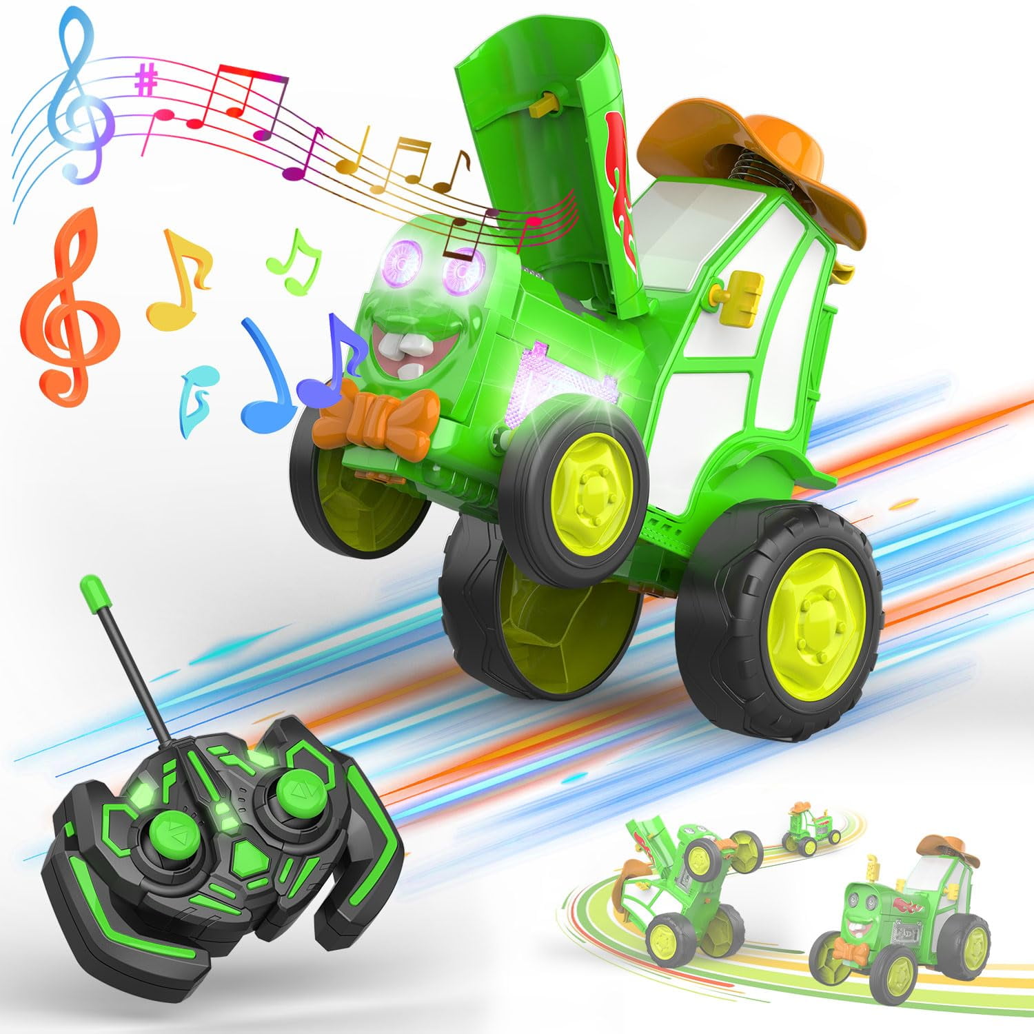 2024 Wireless RC Car - Stunt Dancing, LED Light, Music, Rechargeable ...