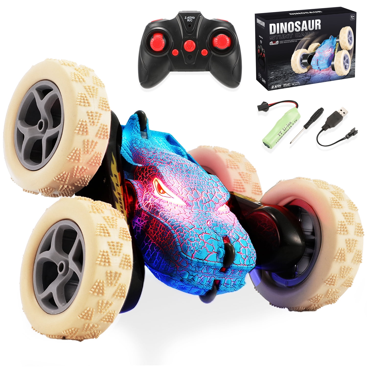 Remote Control Car for Kids, 2.4GHz Double Sided 360° Flip Rotating ...