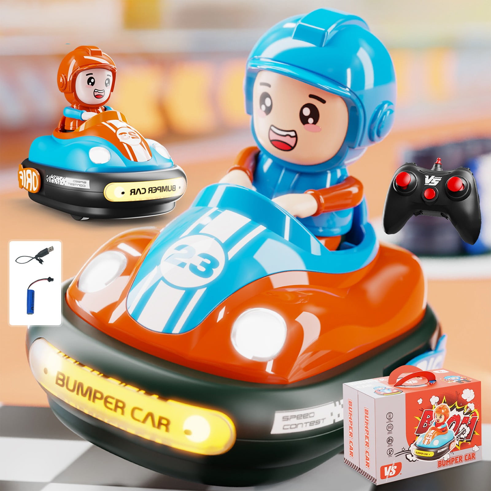 Remote Control Car for Kids, RC Bumper Car Toys with Light Music Sound ...