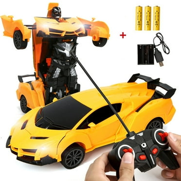 1:18 RC Transform Car Robot, Rechargeable, Stunt Racing, For Kids 8-12 ...