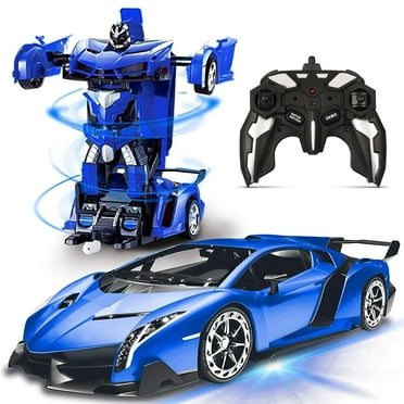 1:18 Scale Transform RC Car Robot, 2.4G Remote Control, One Button Transformation & 360 Speed ...