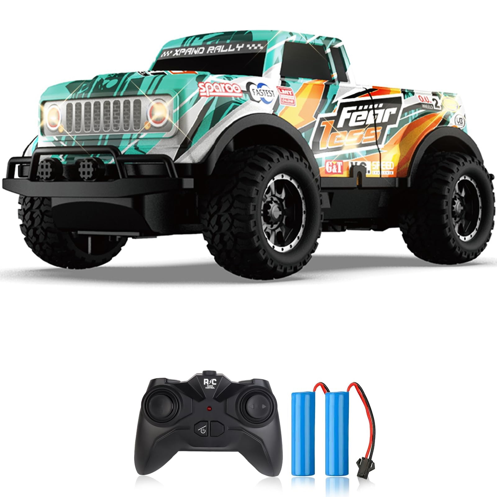 Remote Control Car, Light Up RC Car Toys, 2.4GHz 1:24 Scale 15KM/H Off ...