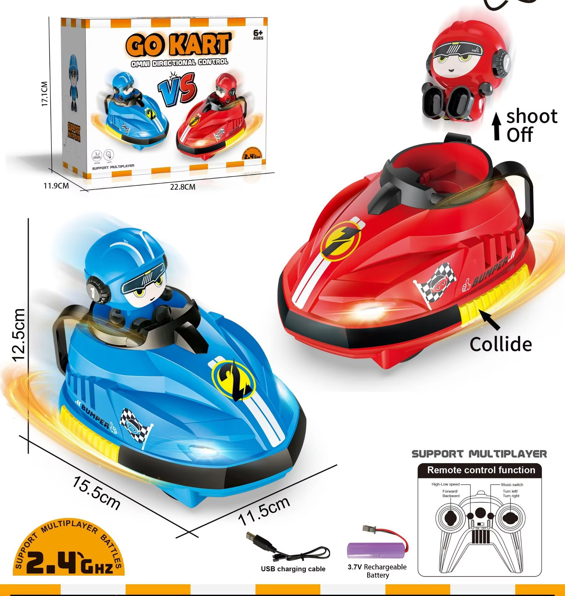 Remote Control Car Opponent Intelligent Battle Bumper Rc Cars Parent ...