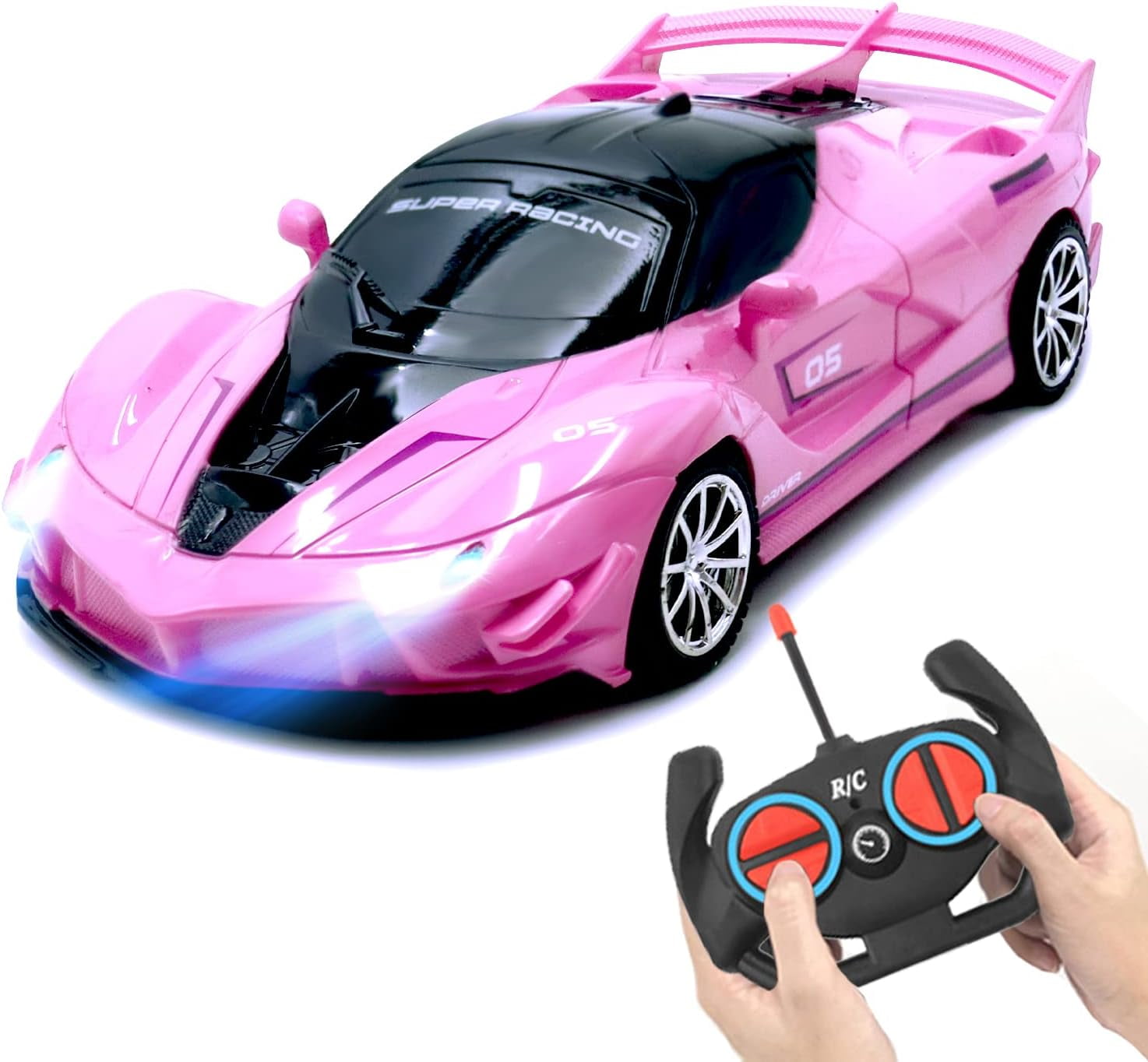 Remote Control Car, Pink RC Cars for Girls, Rechargeable RC Racing, 2 ...
