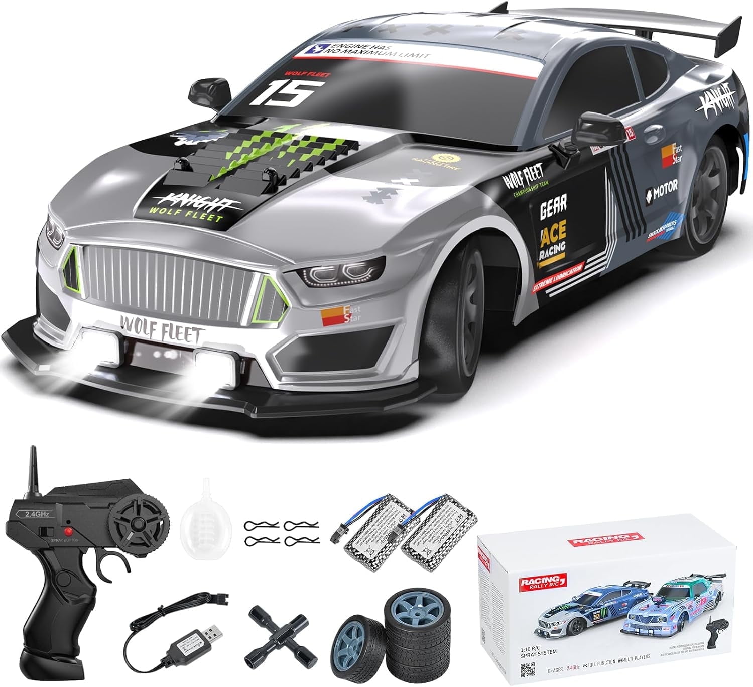 Remote Control Car RC Drift Car 2.4GHz High Speed Vehicle with LED ...