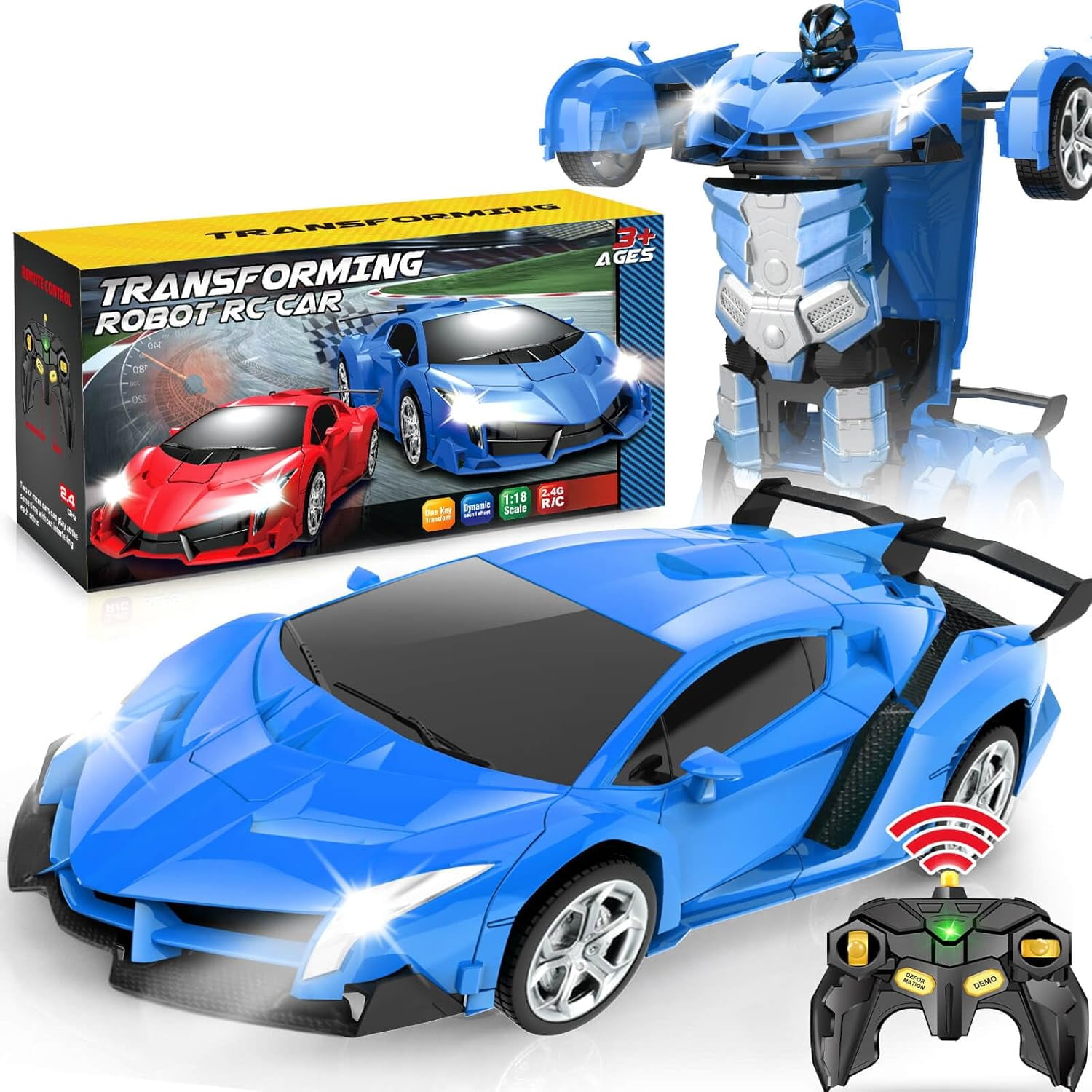 Remote Control Car - Transform Robot RC Cars, Toys for Ages 5-7, Kids ...