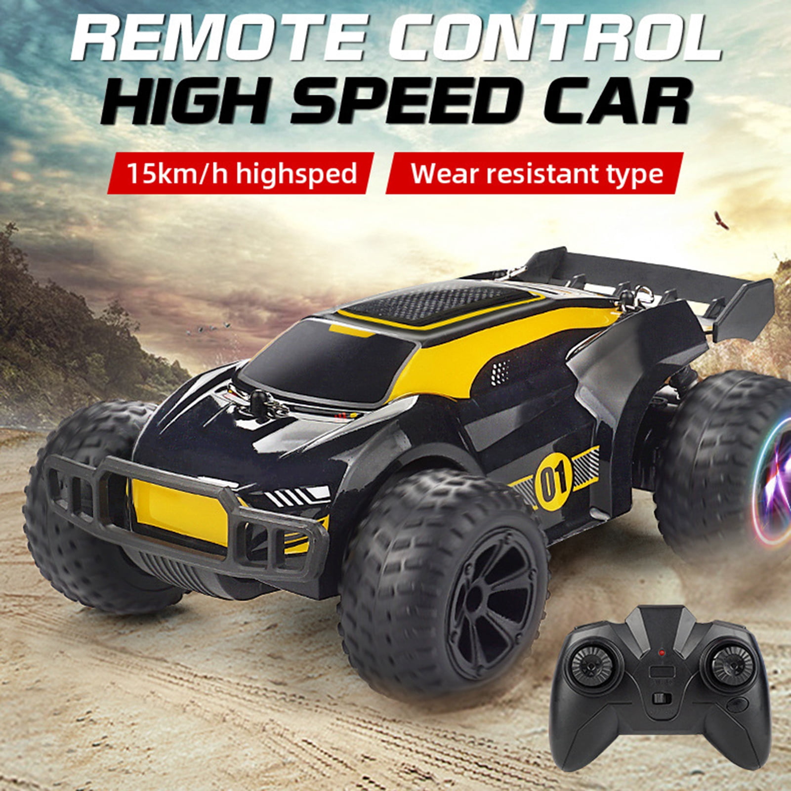 Remote Control Car with Lights Cool Styling Rechargeable High Speed ...