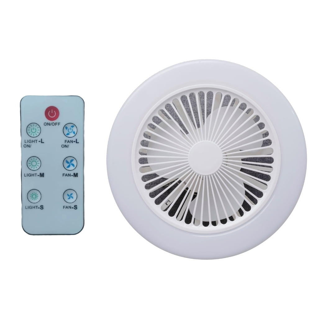 Remote Control Ceiling Fan with LED Lamp Rechargeable Canopy Fan 2800mA ...