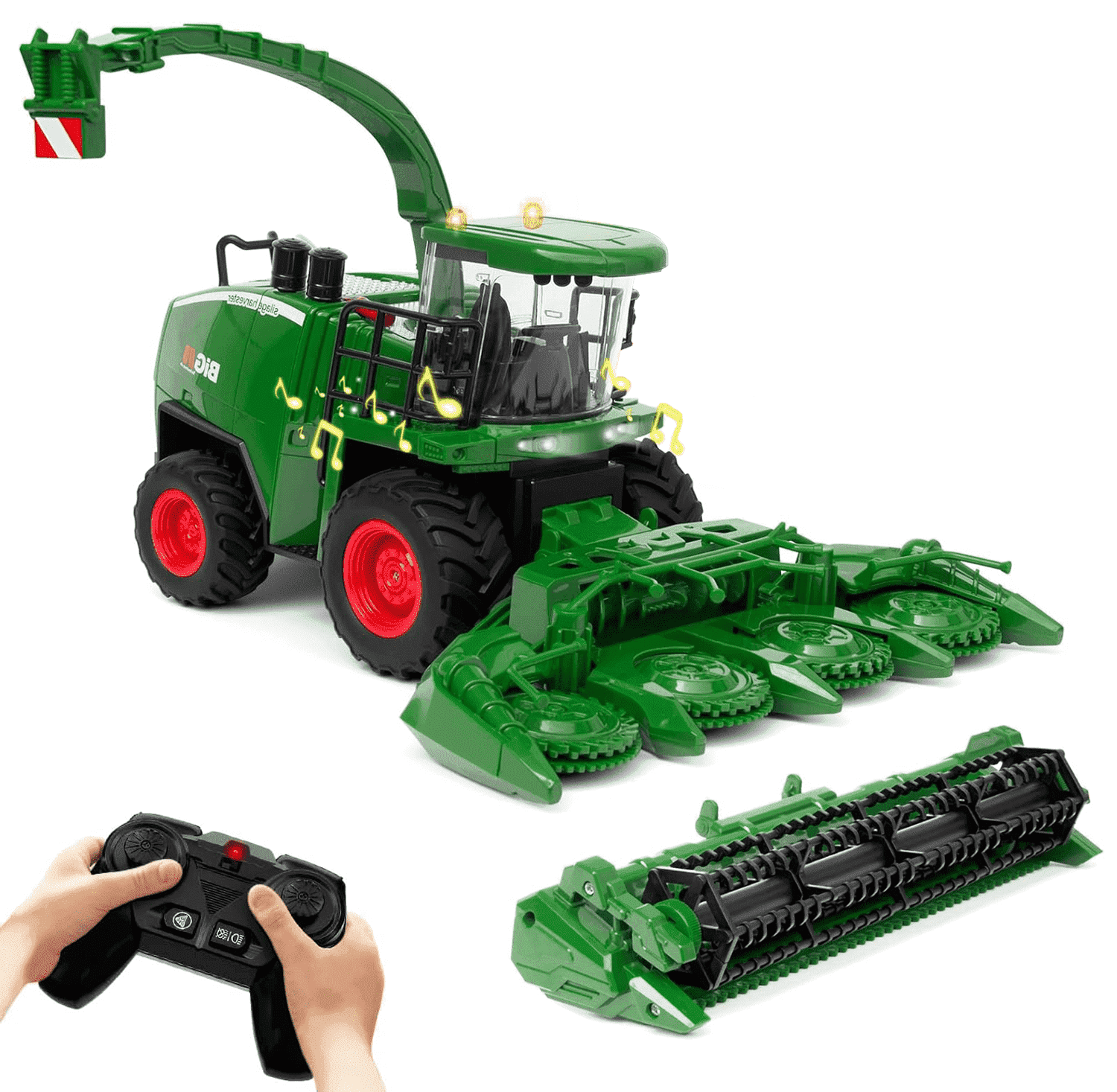 95272FUNN Remote Control Combine Harvester, Green, 1/24 Scale Farm ...