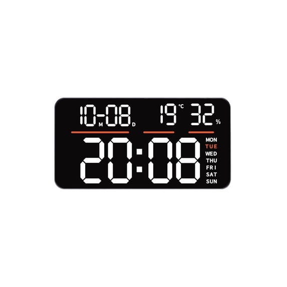 Remote Control Digital Wall Clock LED Display Date Temperature ...