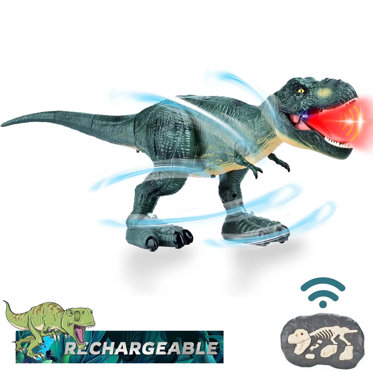 Remote Control Dinosaur Toy for Kids, Upgraded Remote Control Dinosaur ...