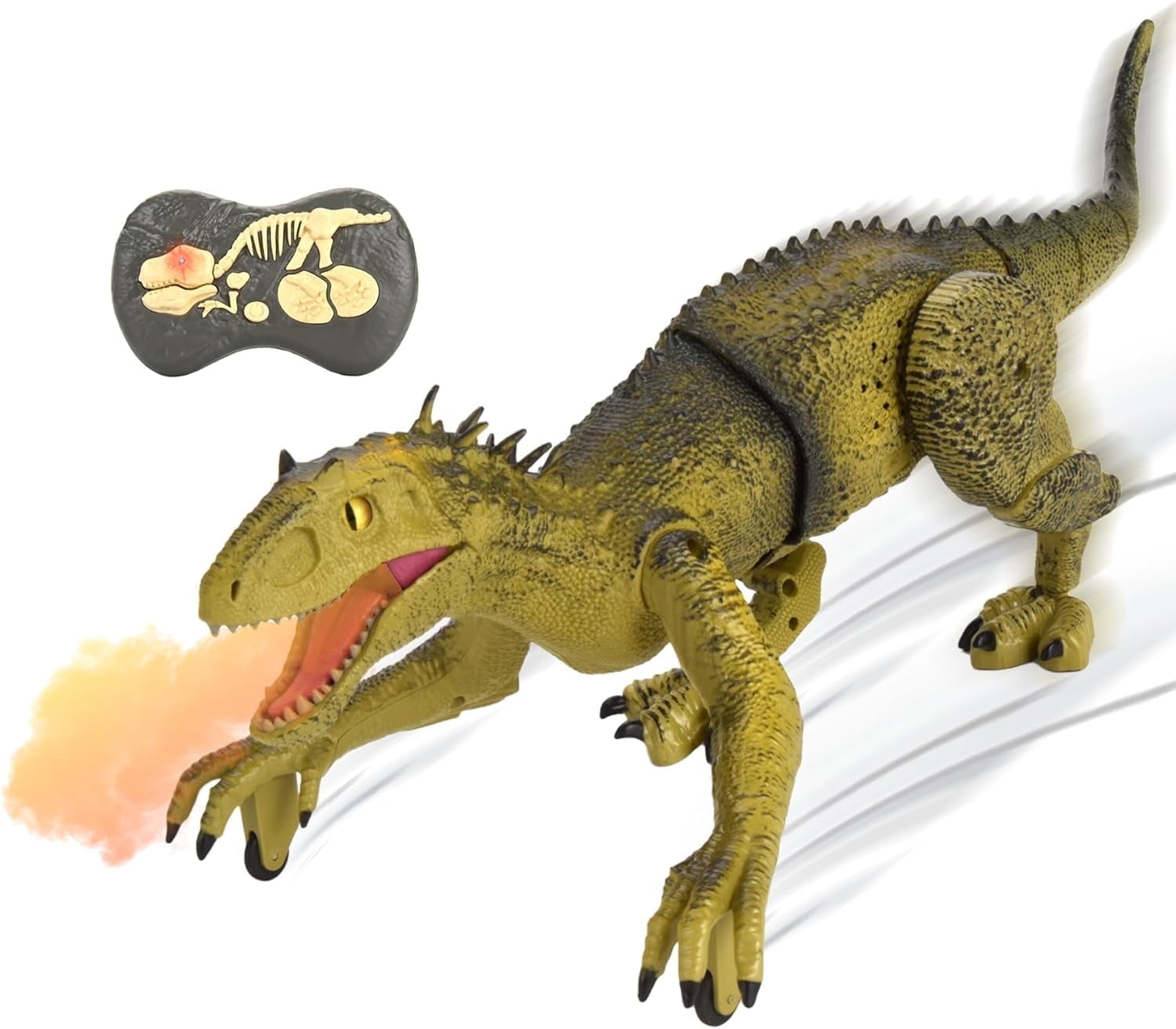 Remote Control Dinosaur Toy for Kids, Mist Spraying RC LED Sound ...