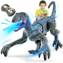 Remote Control Dinosaur Toys, RC Jurassic Velociraptor Toys, Light Chasing Dinosaur Toys with ...