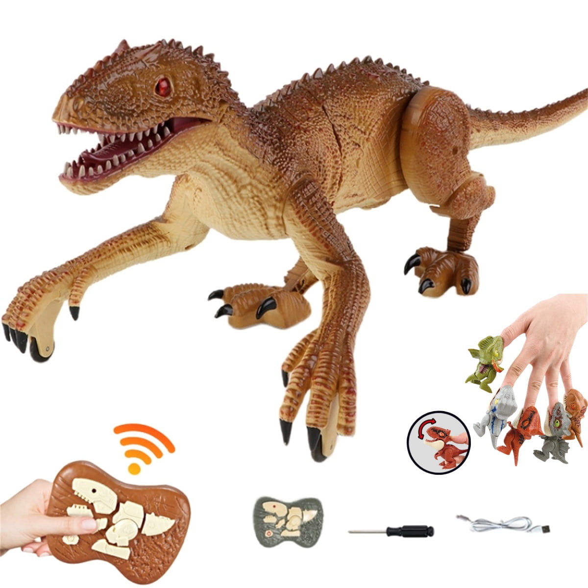 Remote Control Dinosaur Toys for Kids, RC Dinosaur Velociraptor Toys ...