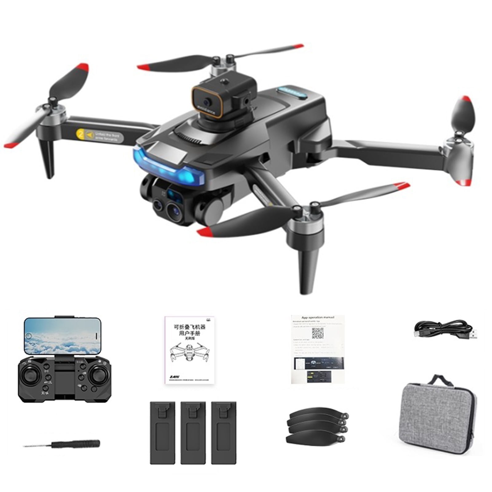Remote Control Drone with Camera 4K Brushless Motor Drone Obstacle ...