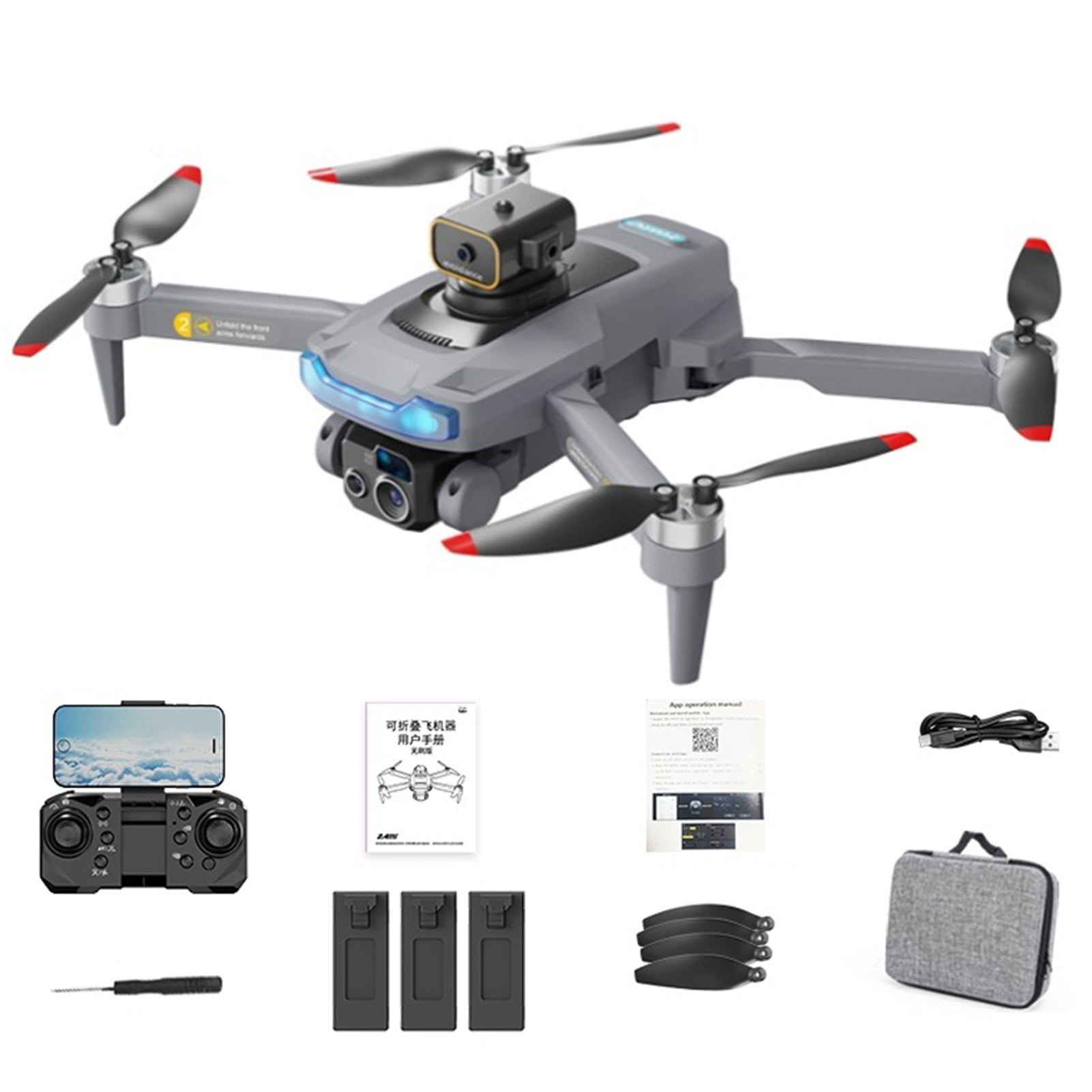 Remote Control Drone with Camera 4K Brushless Motor Drone Obstacle ...