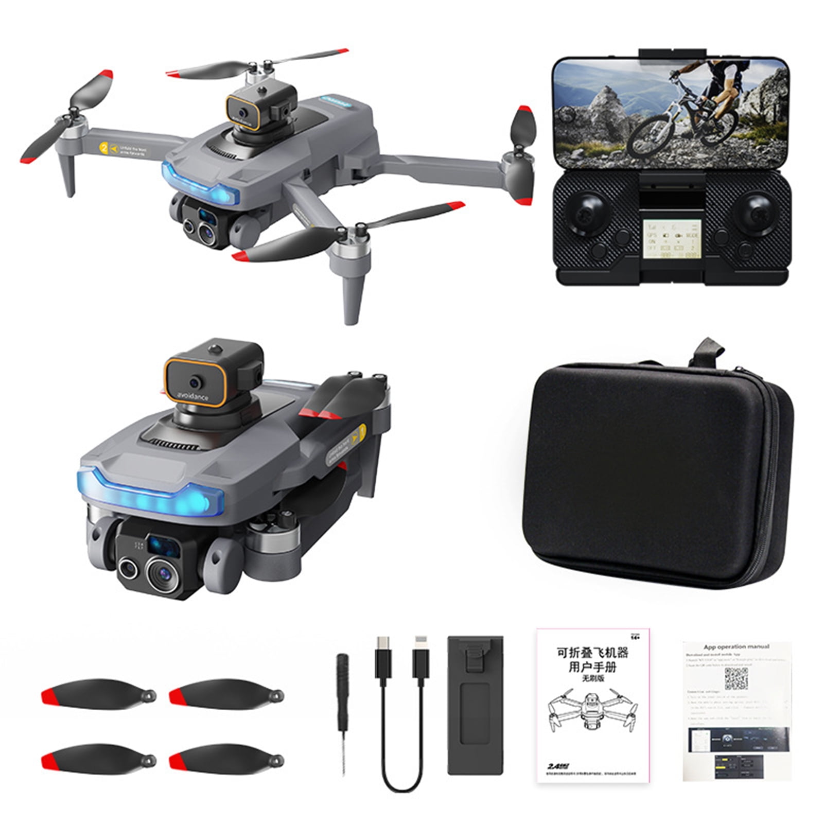 Remote Control Drone with Camera 4K Brushless Motor Drone Obstacle ...