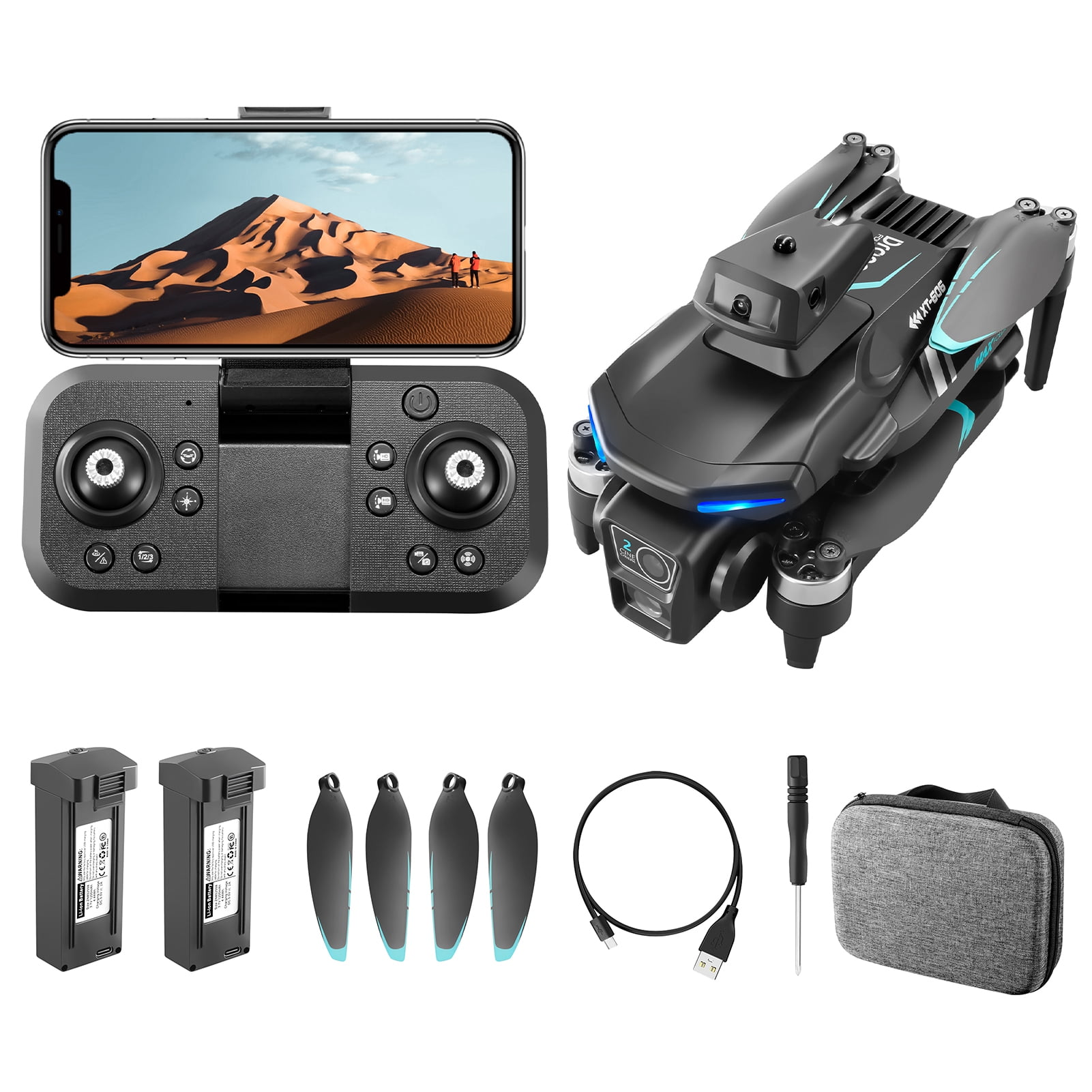 Remote Control Drone with Dual Cameras,Foldable 360 Degrees Flip WiFi 2 ...