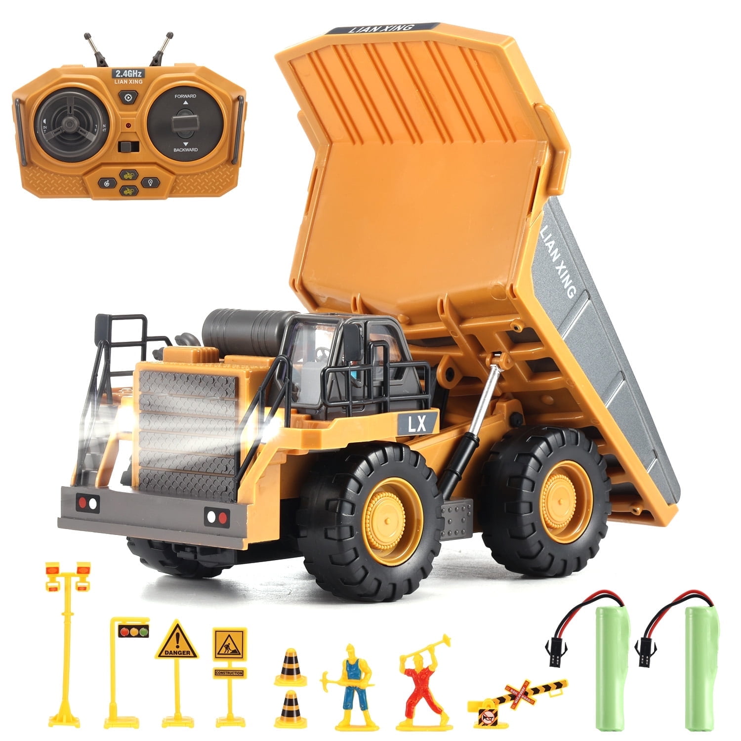 Remote Control Dump Truck for Kids, Lictin Rechargeable 2.4Ghz RC ...
