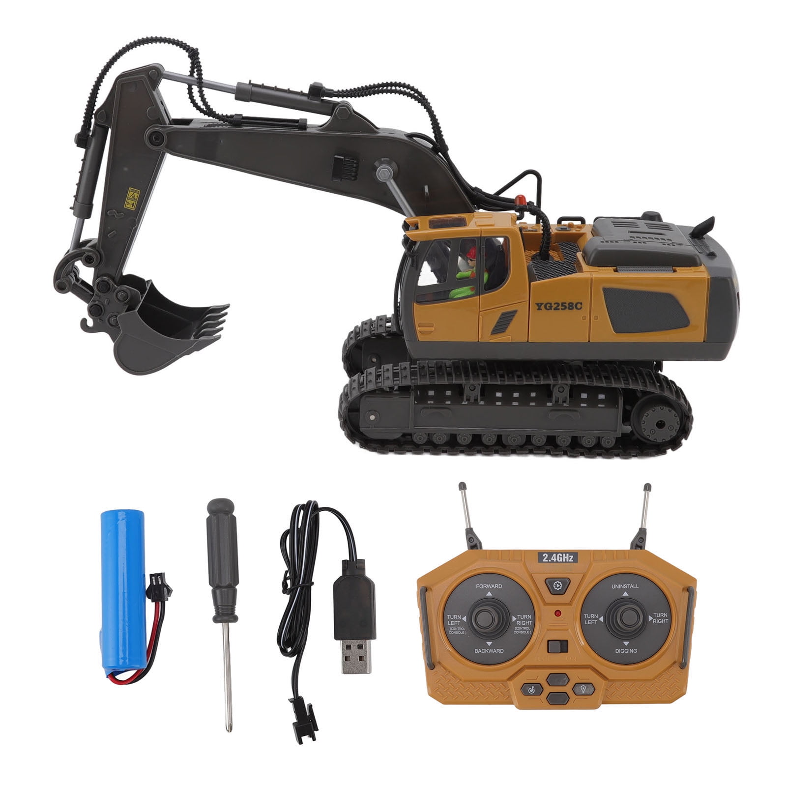 Remote Control Excavator 1:20 High Simulation 2.4G Signal Forward ...