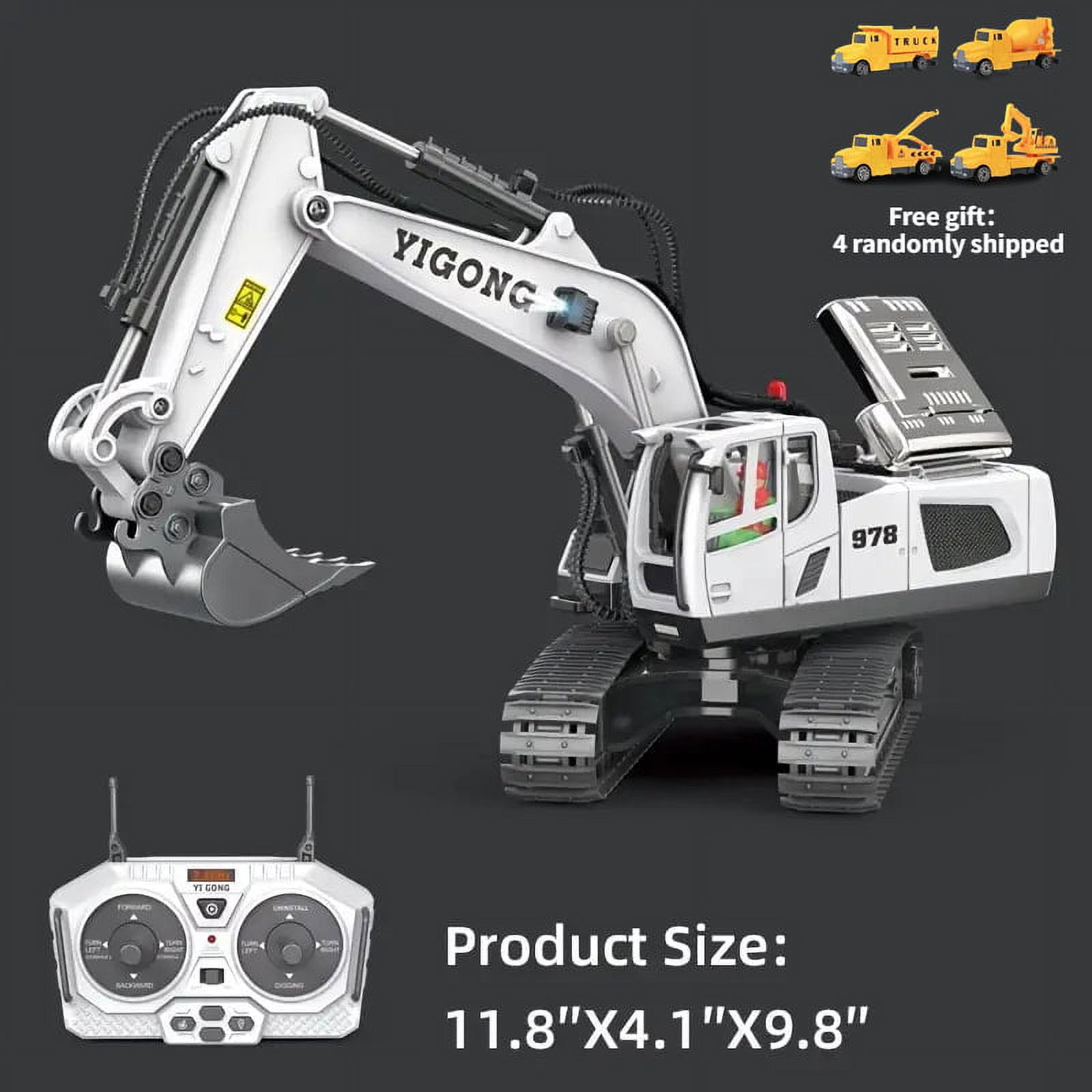 Remote Control Excavator 2 Batteries Toy Metal Shovel ,11 Channel RC ...