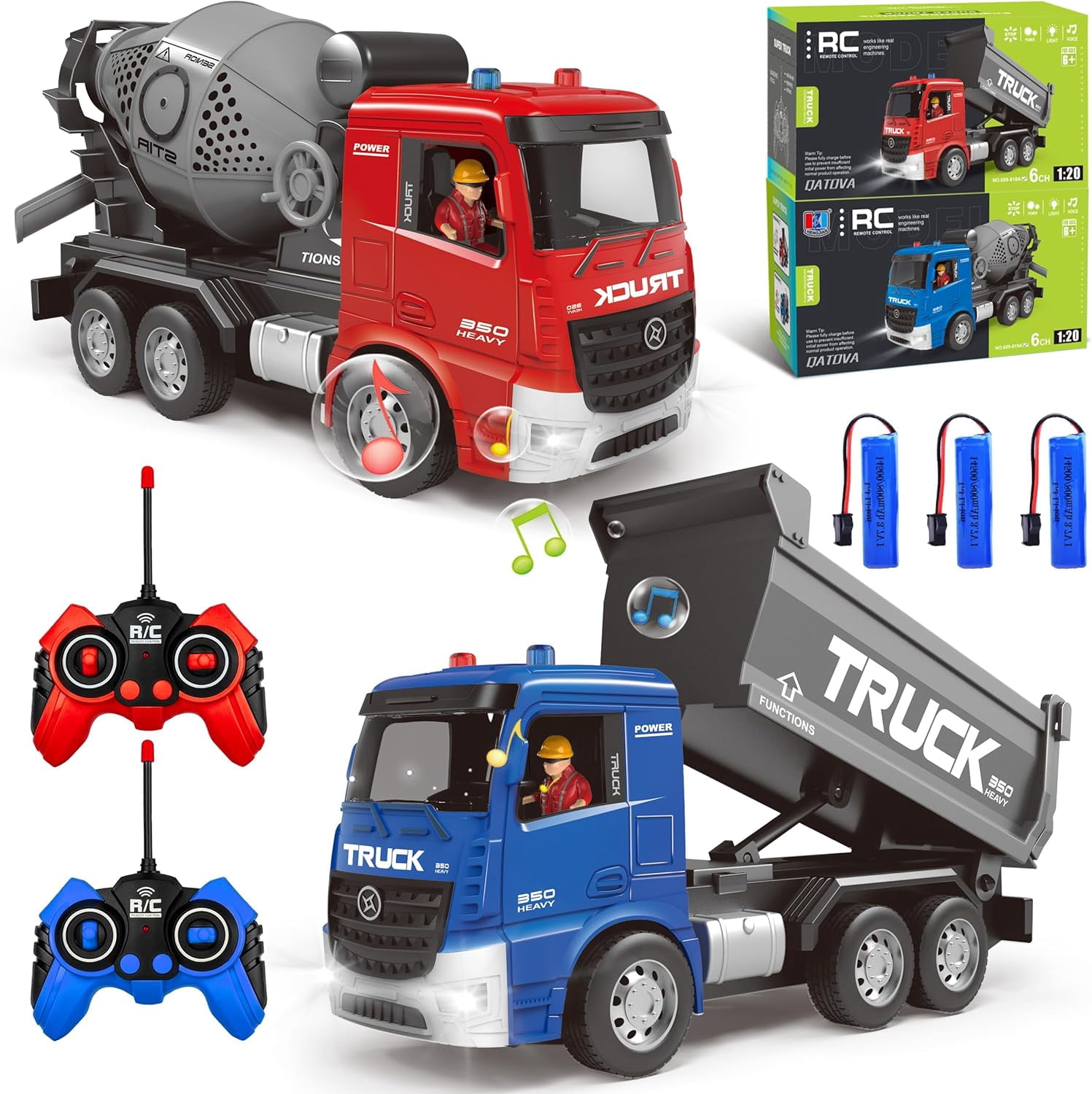 Remote Control Excavator and Dump Truck Toy Set - RC Construction ...