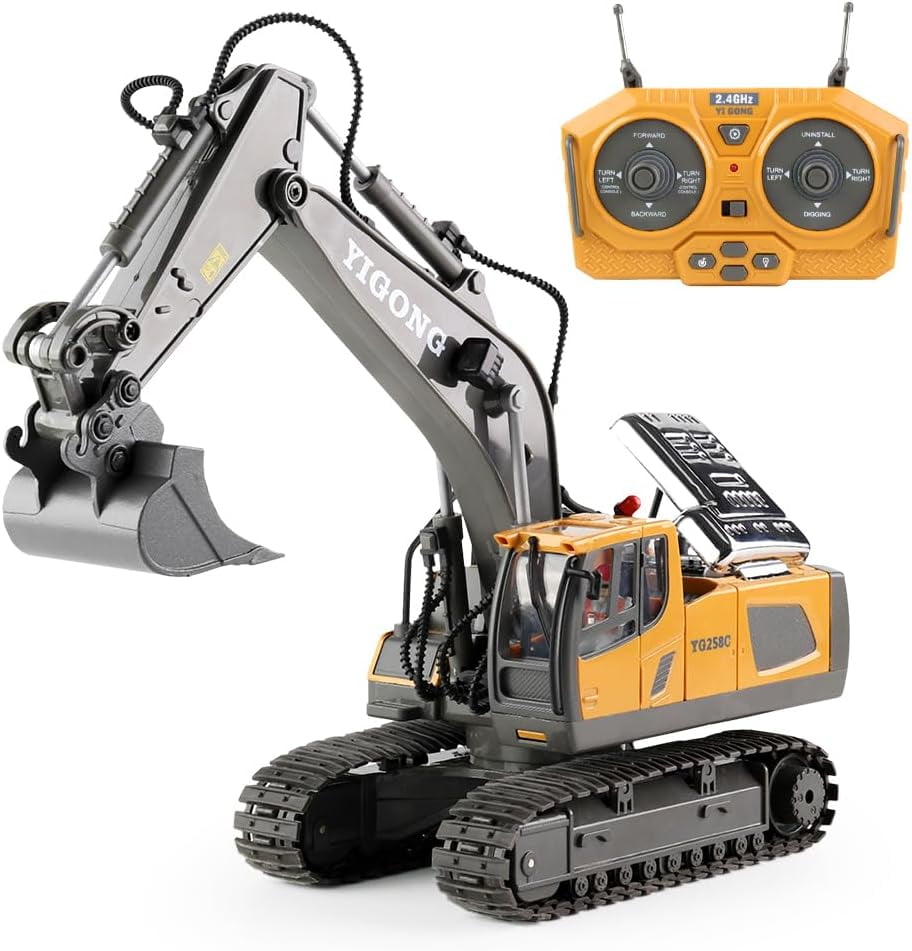 Remote Control Excavator Toy, 11 Channel RC Digger Toys Tractor, Full ...