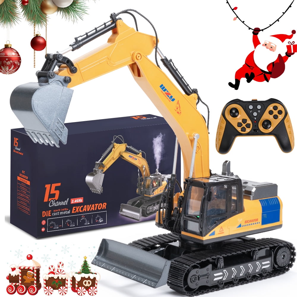 Remote Control Excavator Toy, 15 Channel RC Construction Bulldozer ...