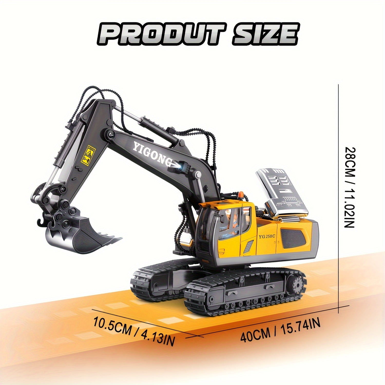 Remote Control Excavator Toys, 11 Channel 1:20 RC Construction Vehicles, 680° Rotation Hydraulic ...