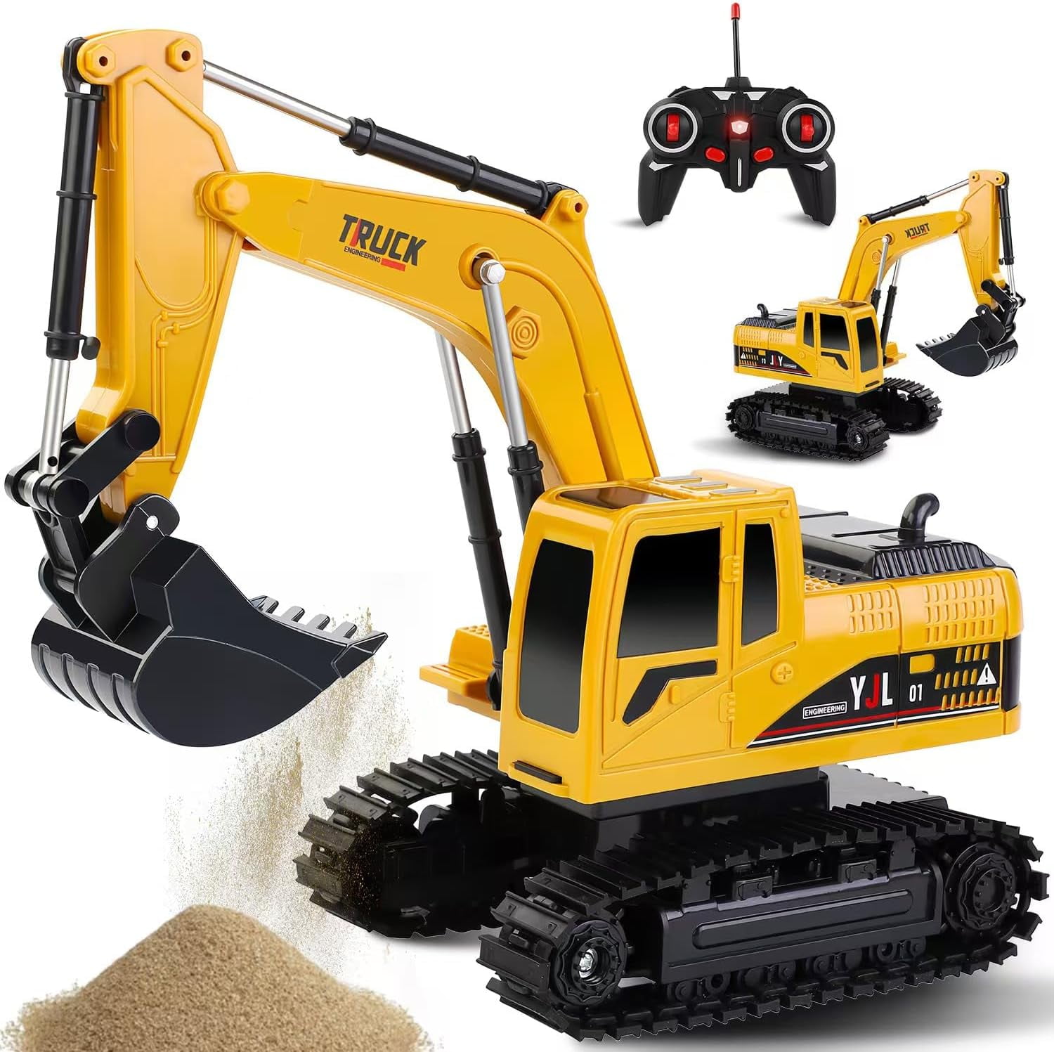 Remote Control Excavator Toys for Boys, 2.4Ghz Excavator Toddler Toys ...