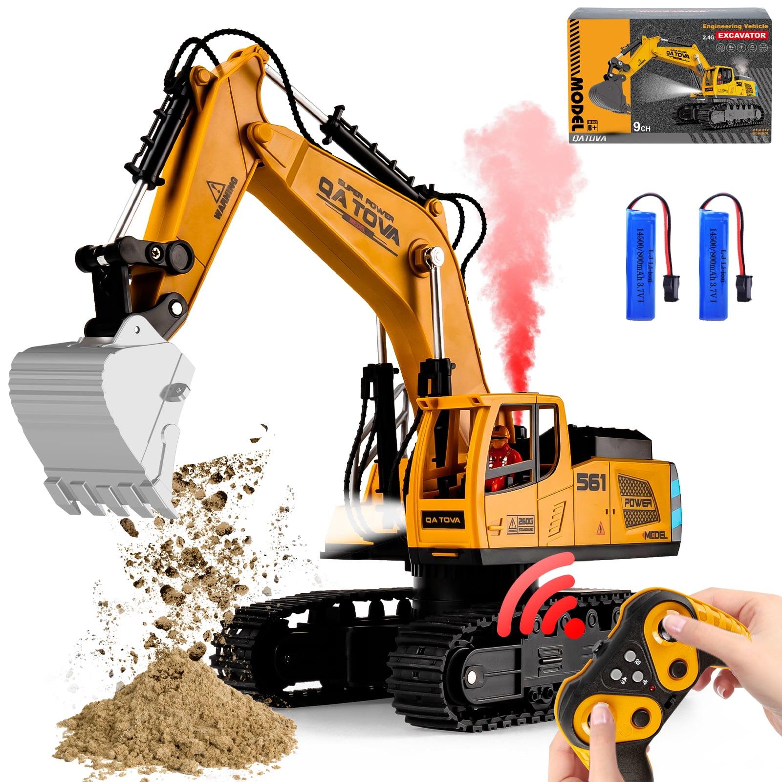 Remote Control Excavator Toys for Boys- Movable Claw Digger Trucks with ...